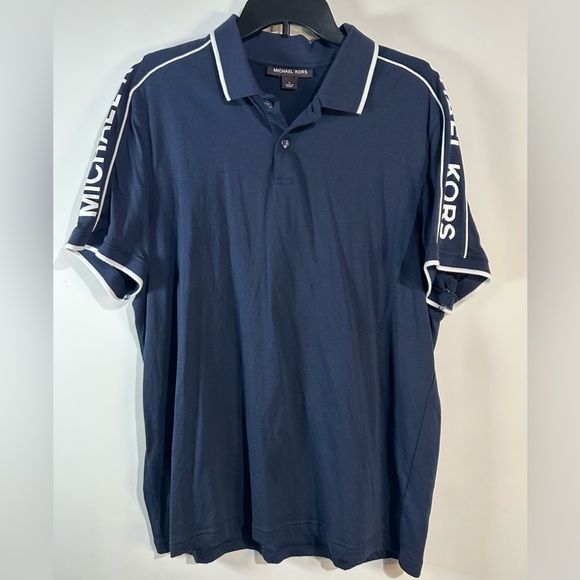 Michael Kors | Shirts | Michael Kors Mens Logo Polo Midnight Navy Blue ...